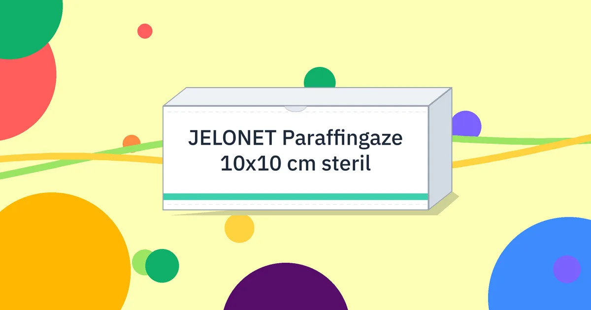 Symbolbild: Packung mit der Aufschrift JELONET Paraffingaze 10x10 cm steril (PZN 19741029) – Verfügbarkeit und Bezug in Apotheken in Frankfurt am Main
