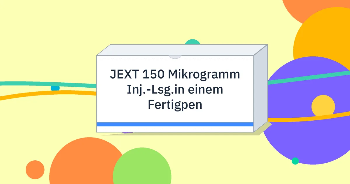 Symbolbild: Packung mit der Aufschrift JEXT 150 Mikrogramm Inj.-Lsg.in einem Fertigpen (PZN 10298242) – Verfügbarkeit und Bezug in Apotheken in Frankfurt am Main
