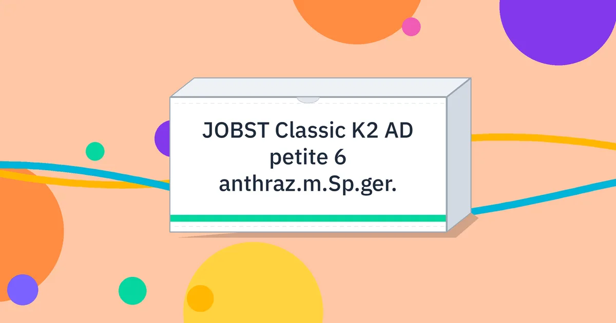 Symbolbild: Packung mit der Aufschrift JOBST Classic K2 AD petite 6 anthraz.m.Sp.ger. (PZN 13061612) – Verfügbarkeit und Bezug in Apotheken in Frankfurt am Main