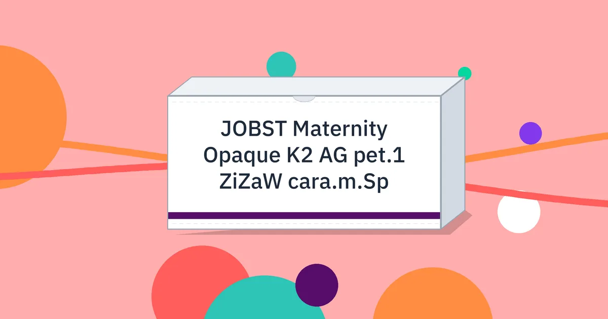 Symbolbild: Packung mit der Aufschrift JOBST Maternity Opaque K2 AG pet.1 ZiZaW cara.m.Sp (PZN 15851554) – Verfügbarkeit und Bezug in Apotheken in Frankfurt am Main