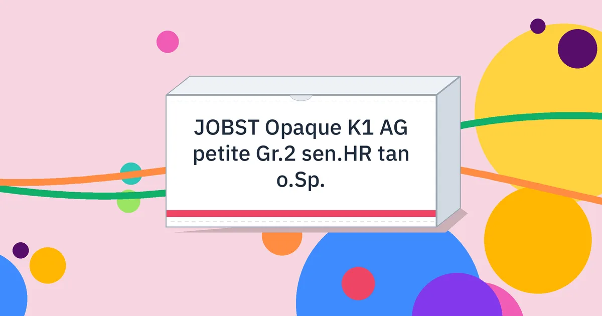 Symbolbild: Packung mit der Aufschrift JOBST Opaque K1 AG petite Gr.2 sen.HR tan o.Sp. (PZN 16270144) – Verfügbarkeit und Bezug in Apotheken in Frankfurt am Main