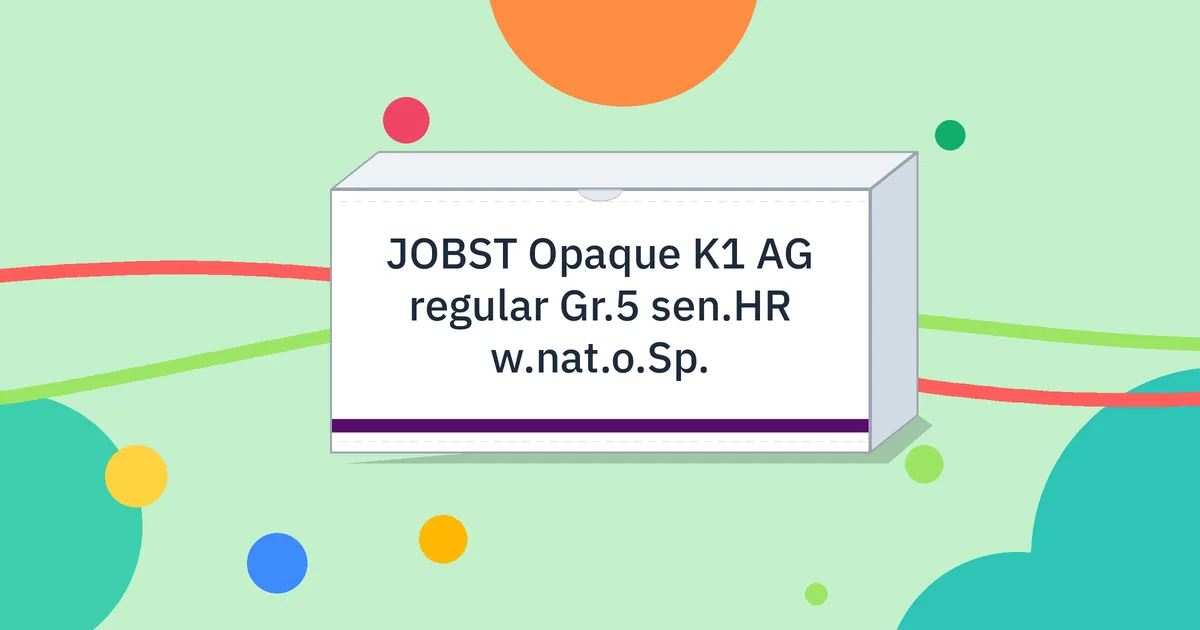 Symbolbild: Packung mit der Aufschrift JOBST Opaque K1 AG regular Gr.5 sen.HR w.nat.o.Sp. (PZN 13096450) – Verfügbarkeit und Bezug in Apotheken in Frankfurt am Main