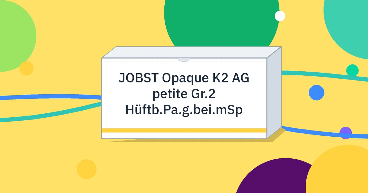 Symbolbild: Packung mit der Aufschrift JOBST Opaque K2 AG petite Gr.2 Hüftb.Pa.g.bei.mSp (PZN 16288090) – Verfügbarkeit und Bezug in Apotheken in Frankfurt am Main