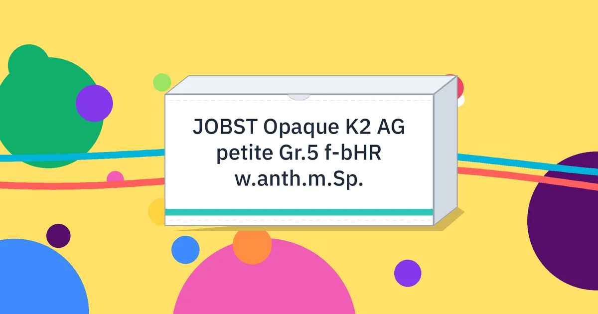 Symbolbild: Packung mit der Aufschrift JOBST Opaque K2 AG petite Gr.5 f-bHR w.anth.m.Sp. (PZN 16286599) – Verfügbarkeit und Bezug in Apotheken in Frankfurt am Main