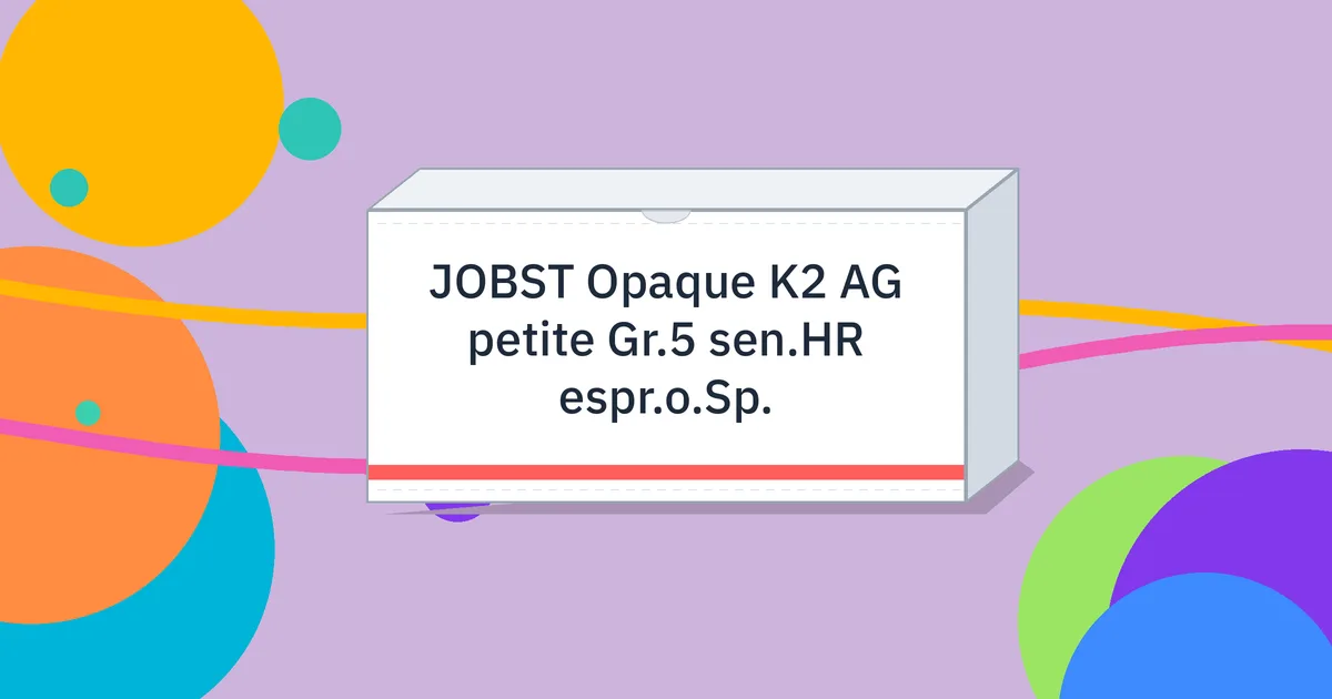 Symbolbild: Packung mit der Aufschrift JOBST Opaque K2 AG petite Gr.5 sen.HR espr.o.Sp. (PZN 16285909) – Verfügbarkeit und Bezug in Apotheken in Frankfurt am Main