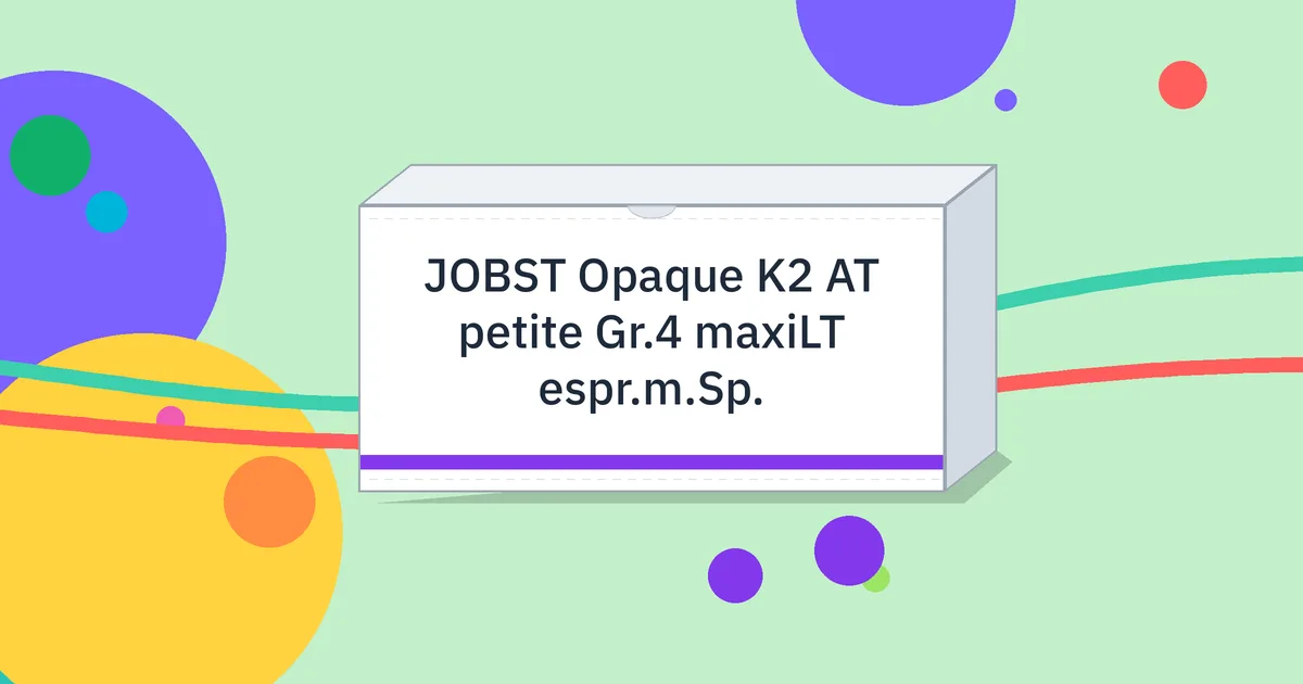 Symbolbild: Packung mit der Aufschrift JOBST Opaque K2 AT petite Gr.4 maxiLT espr.m.Sp. (PZN 16291726) – Verfügbarkeit und Bezug in Apotheken in Frankfurt am Main