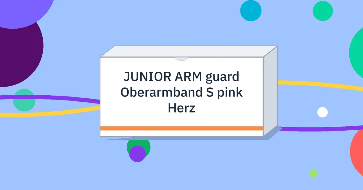 Symbolbild: Packung mit der Aufschrift JUNIOR ARM guard Oberarmband S pink Herz (PZN 13352893) – Verfügbarkeit und Bezug in Apotheken in Frankfurt am Main