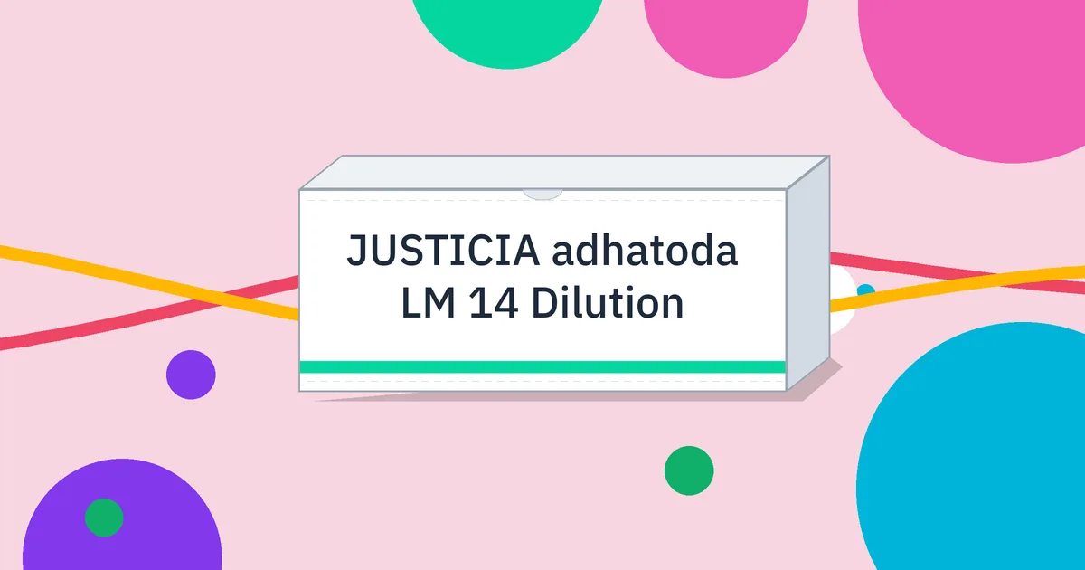Symbolbild: Packung mit der Aufschrift JUSTICIA adhatoda LM 14 Dilution (PZN 13565577) – Verfügbarkeit und Bezug in Apotheken in Frankfurt am Main