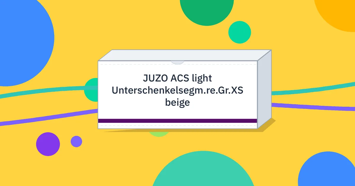 Symbolbild: Packung mit der Aufschrift JUZO ACS light Unterschenkelsegm.re.Gr.XS beige (PZN 13884992) – Verfügbarkeit und Bezug in Apotheken in Frankfurt am Main