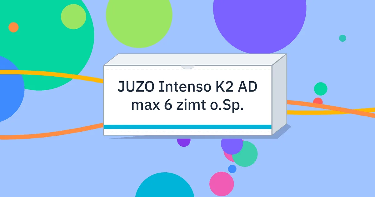 Symbolbild: Packung mit der Aufschrift JUZO Intenso K2 AD max 6 zimt o.Sp. (PZN 18619728) – Verfügbarkeit und Bezug in Apotheken in Frankfurt am Main