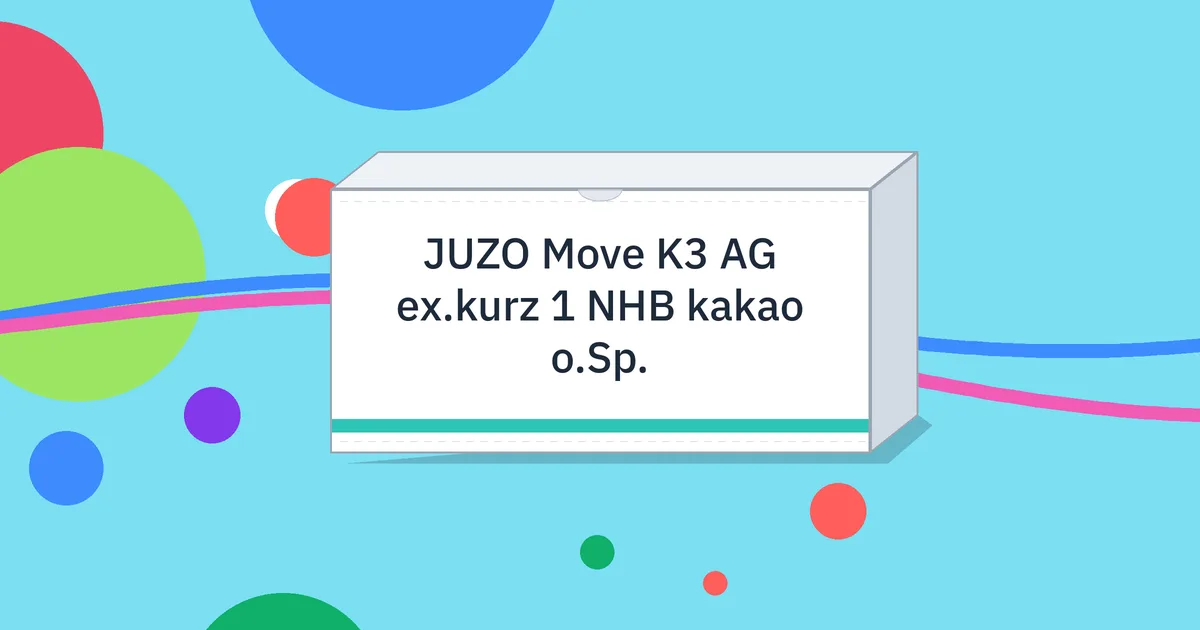Symbolbild: Packung mit der Aufschrift JUZO Move K3 AG ex.kurz 1 NHB kakao o.Sp. (PZN 18597056) – Verfügbarkeit und Bezug in Apotheken in Frankfurt am Main