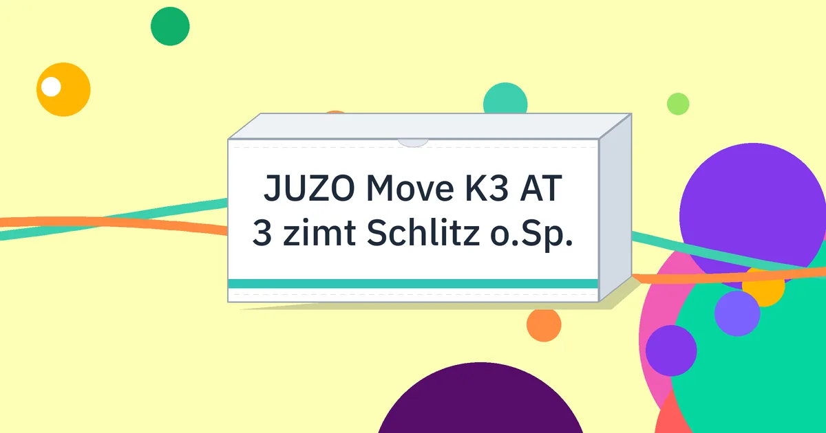 Symbolbild: Packung mit der Aufschrift JUZO Move K3 AT 3 zimt Schlitz o.Sp. (PZN 20679436) – Verfügbarkeit und Bezug in Apotheken in Frankfurt am Main