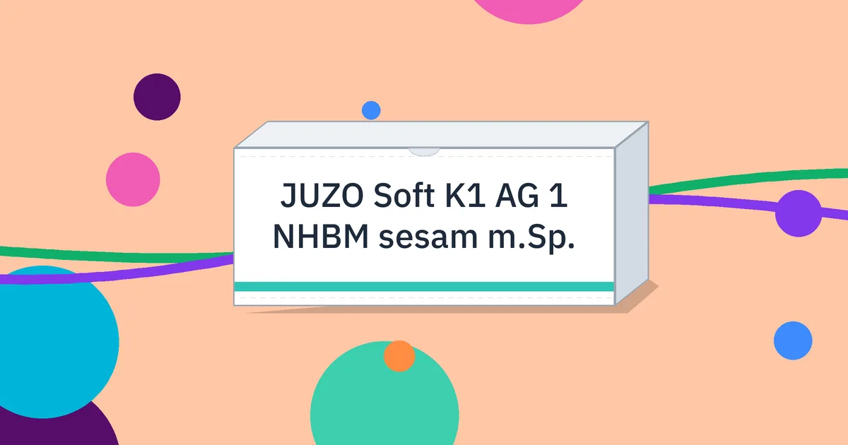 Symbolbild: Packung mit der Aufschrift JUZO Soft K1 AG 1 NHBM sesam m.Sp. (PZN 14999125) – Verfügbarkeit und Bezug in Apotheken in Frankfurt am Main