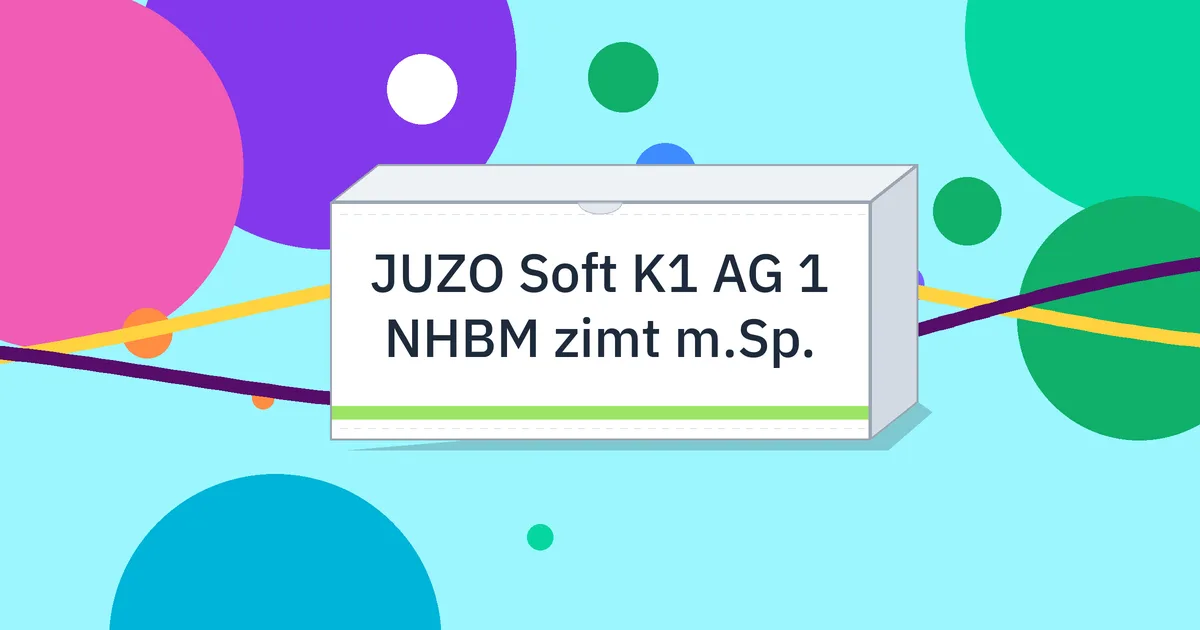 Symbolbild: Packung mit der Aufschrift JUZO Soft K1 AG 1 NHBM zimt m.Sp. (PZN 14999088) – Verfügbarkeit und Bezug in Apotheken in Frankfurt am Main
