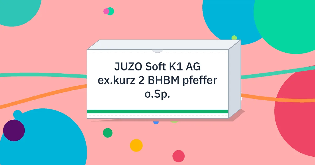 Symbolbild: Packung mit der Aufschrift JUZO Soft K1 AG ex.kurz 2 BHBM pfeffer o.Sp. (PZN 14858100) – Verfügbarkeit und Bezug in Apotheken in Frankfurt am Main
