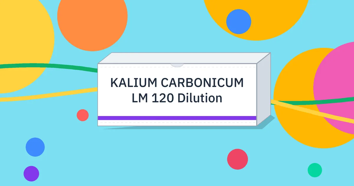 Symbolbild: Packung mit der Aufschrift KALIUM CARBONICUM LM 120 Dilution (PZN 12918571) – Verfügbarkeit und Bezug in Apotheken in Frankfurt am Main