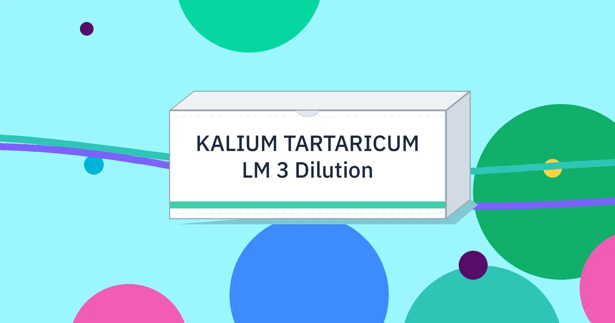 Symbolbild: Packung mit der Aufschrift KALIUM TARTARICUM LM 3 Dilution (PZN 12926613) – Verfügbarkeit und Bezug in Apotheken in Frankfurt am Main