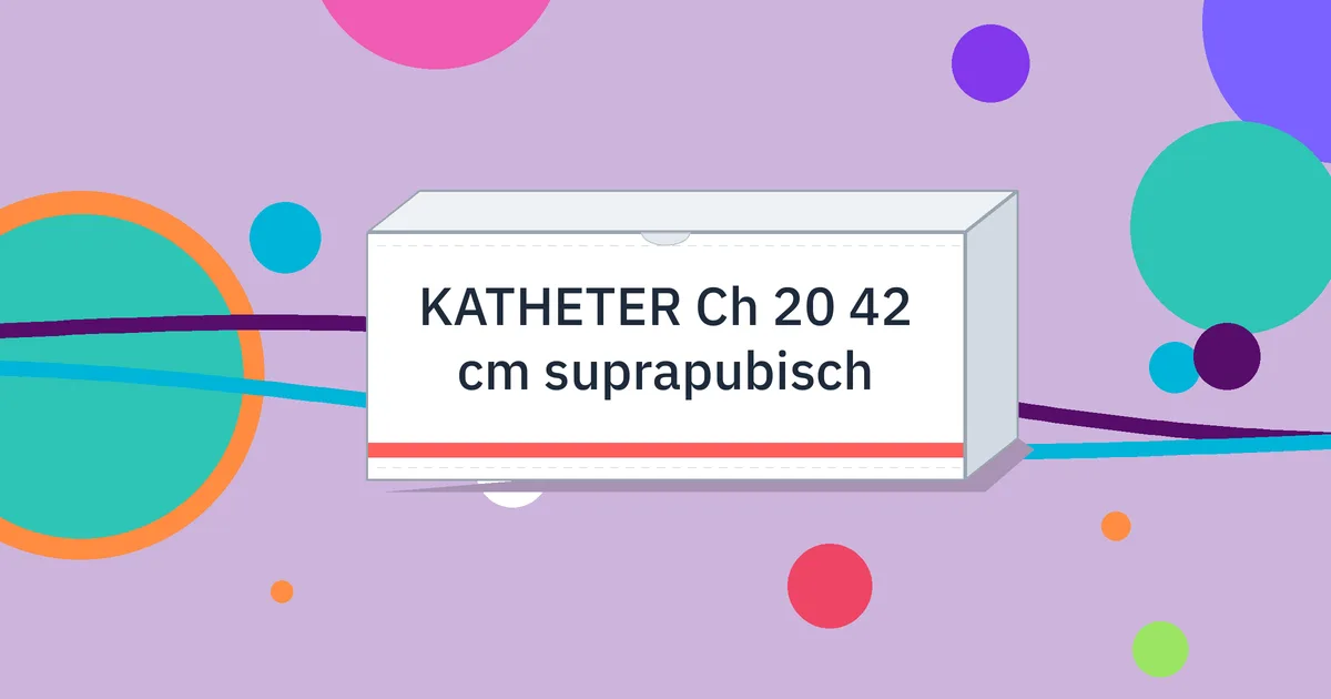 Symbolbild: Packung mit der Aufschrift KATHETER Ch 20 42 cm suprapubisch (PZN 01464233) – Verfügbarkeit und Bezug in Apotheken in Frankfurt am Main