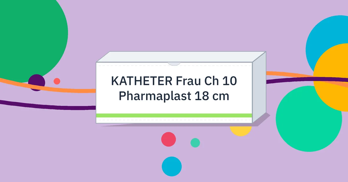 Symbolbild: Packung mit der Aufschrift KATHETER Frau Ch 10 Pharmaplast 18 cm (PZN 00879877) – Verfügbarkeit und Bezug in Apotheken in Frankfurt am Main