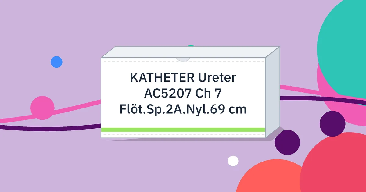 Symbolbild: Packung mit der Aufschrift KATHETER Ureter AC5207 Ch 7 Flöt.Sp.2A.Nyl.69 cm (PZN 01588337) – Verfügbarkeit und Bezug in Apotheken in Frankfurt am Main
