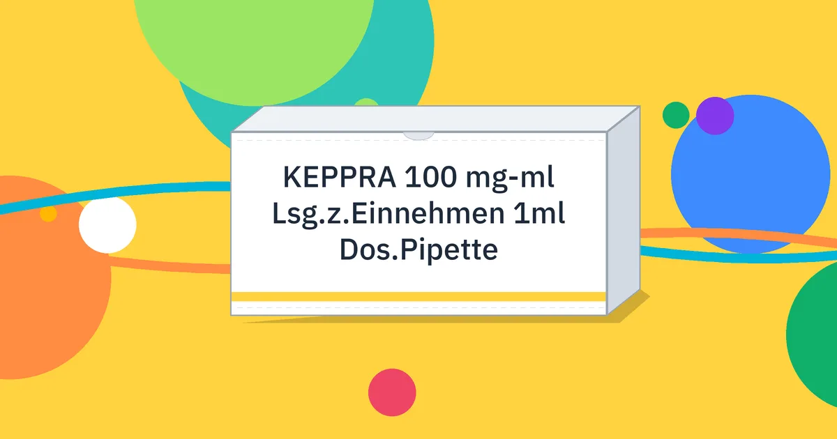 Symbolbild: Packung mit der Aufschrift KEPPRA 100 mg-ml Lsg.z.Einnehmen 1ml Dos.Pipette (PZN 08829229) – Verfügbarkeit und Bezug in Apotheken in Frankfurt am Main