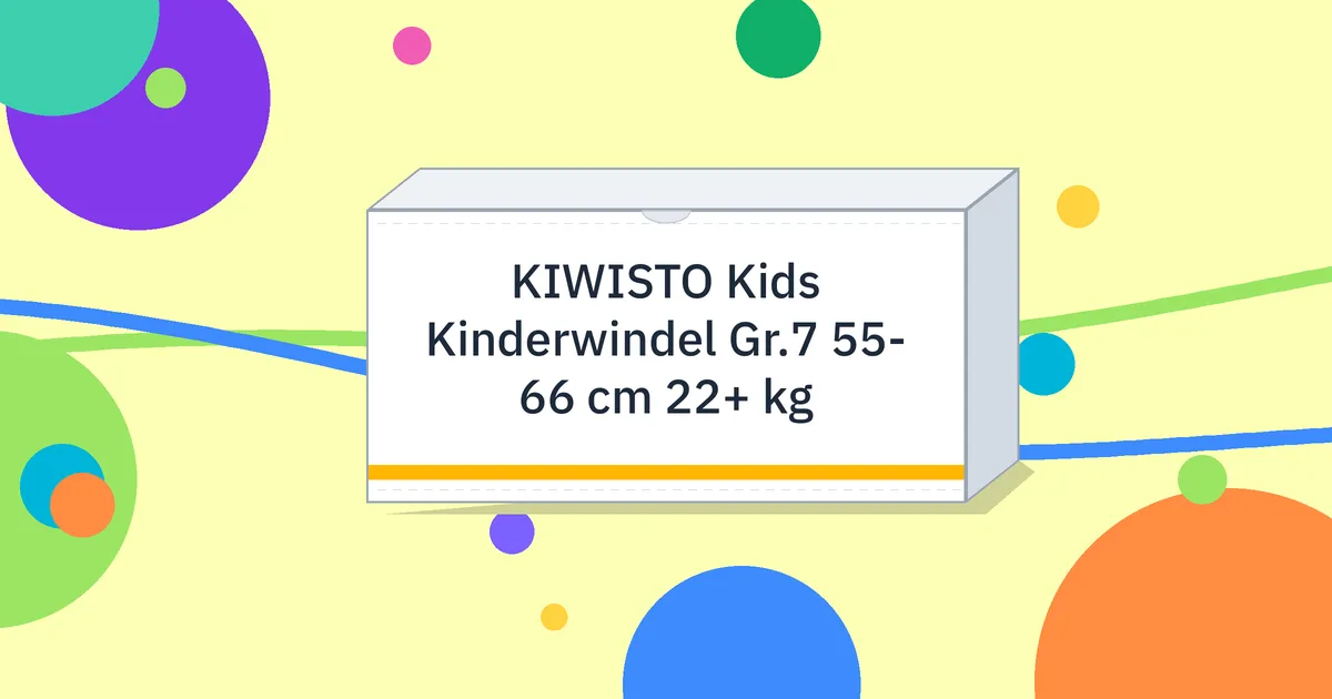 Symbolbild: Packung mit der Aufschrift KIWISTO Kids Kinderwindel Gr.7 55-66 cm 22+ kg (PZN 13986592) – Verfügbarkeit und Bezug in Apotheken in Frankfurt am Main