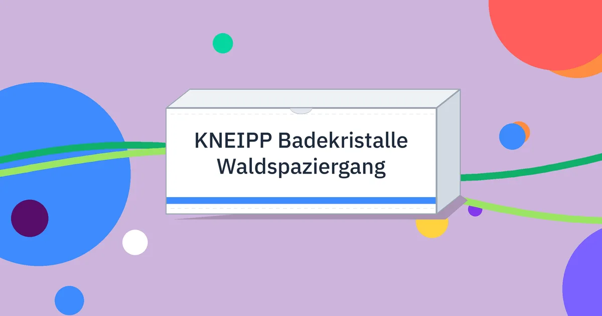 Symbolbild: Packung mit der Aufschrift KNEIPP Badekristalle Waldspaziergang (PZN 10619137) – Verfügbarkeit und Bezug in Apotheken in Frankfurt am Main