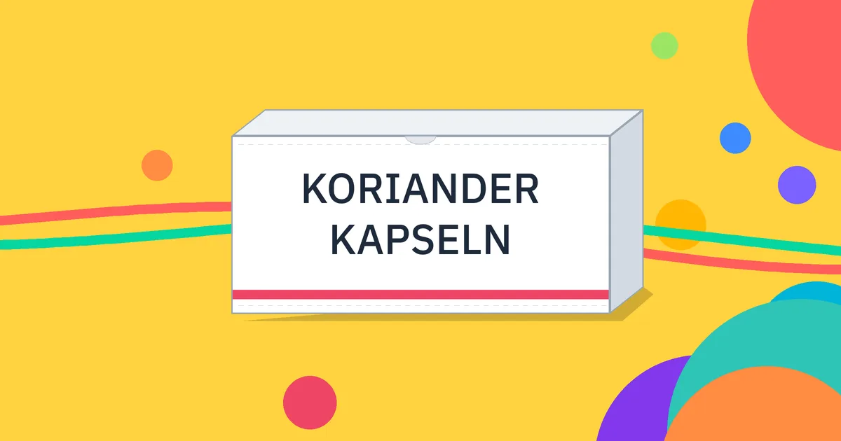 Symbolbild: Packung mit der Aufschrift KORIANDER KAPSELN (PZN 07749296) – Verfügbarkeit und Bezug in Apotheken in Frankfurt am Main