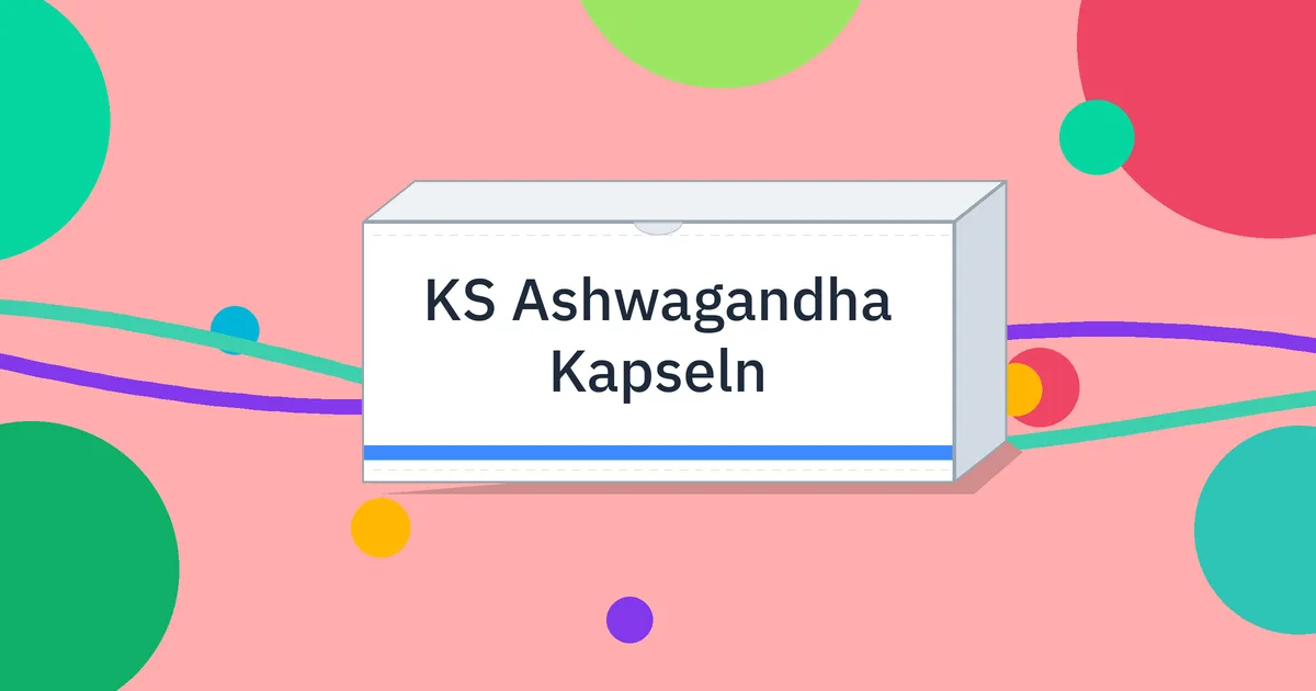 Symbolbild: Packung mit der Aufschrift KS Ashwagandha Kapseln (PZN 20583570) – Verfügbarkeit und Bezug in Apotheken in Frankfurt am Main