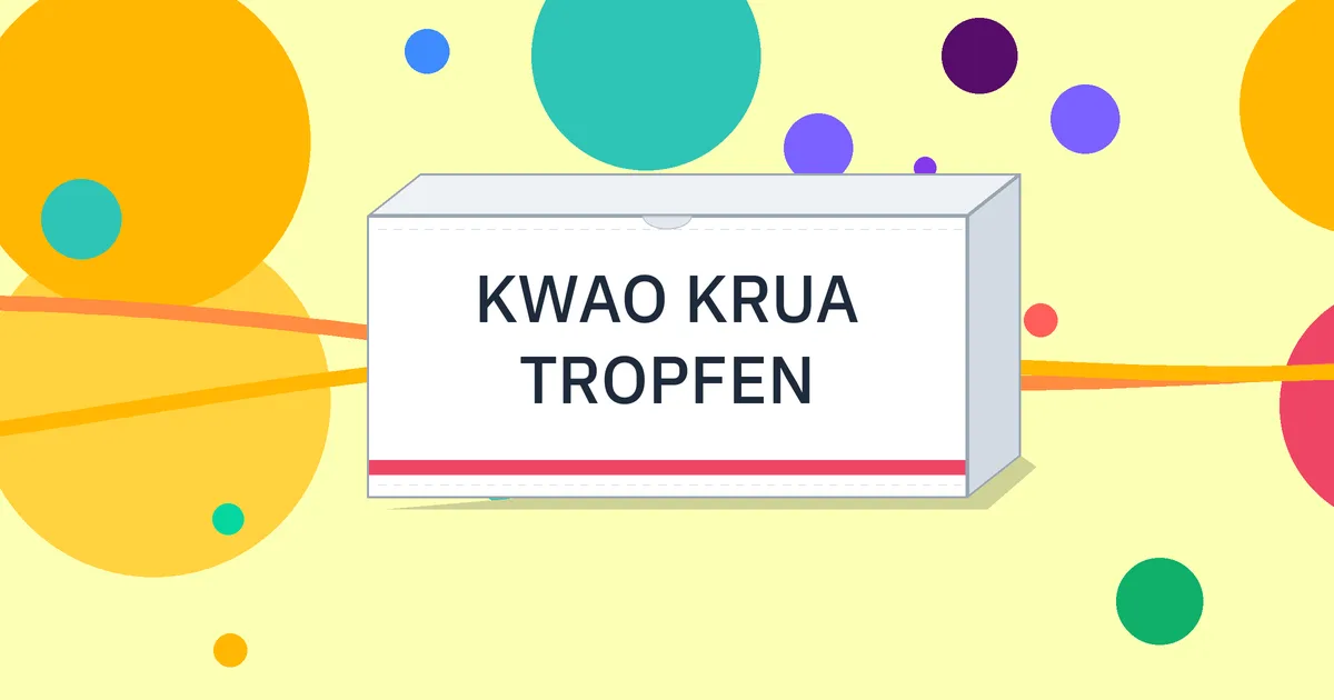 Symbolbild: Packung mit der Aufschrift KWAO KRUA TROPFEN (PZN 15228507) – Verfügbarkeit und Bezug in Apotheken in Frankfurt am Main