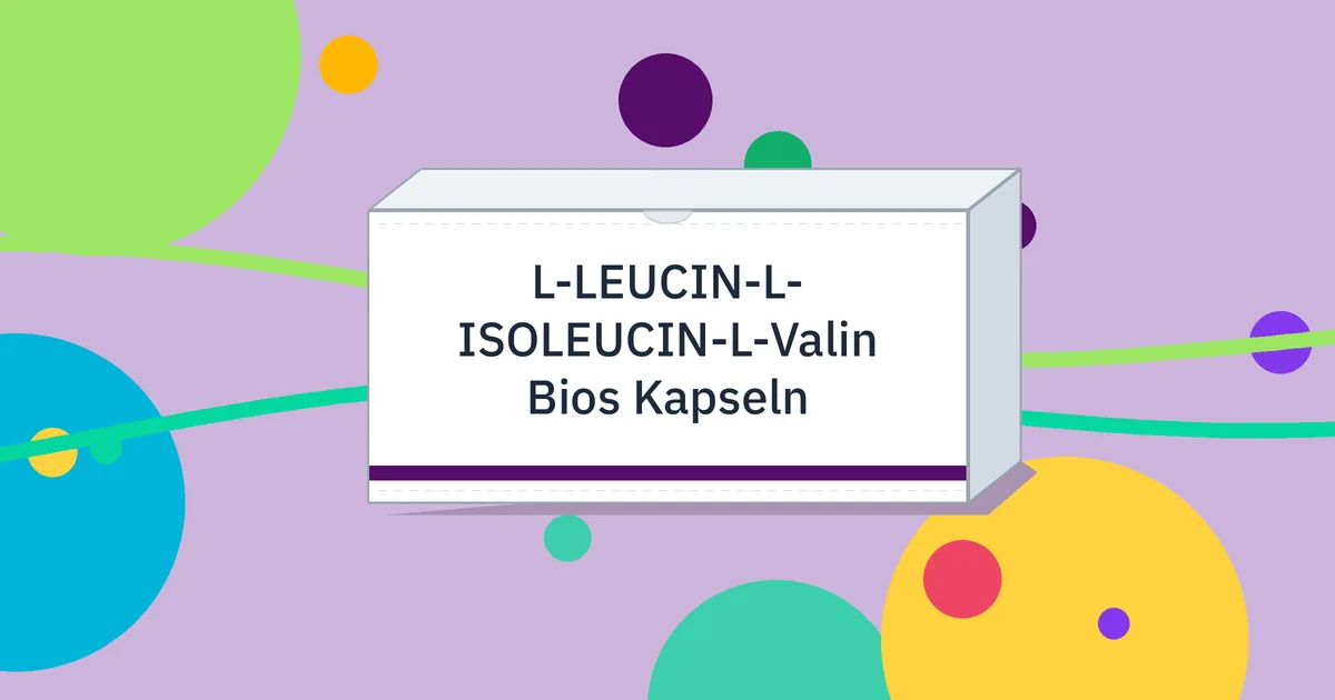 Symbolbild: Packung mit der Aufschrift L-LEUCIN-L-ISOLEUCIN-L-Valin Bios Kapseln (PZN 17755607) – Verfügbarkeit und Bezug in Apotheken in Frankfurt am Main