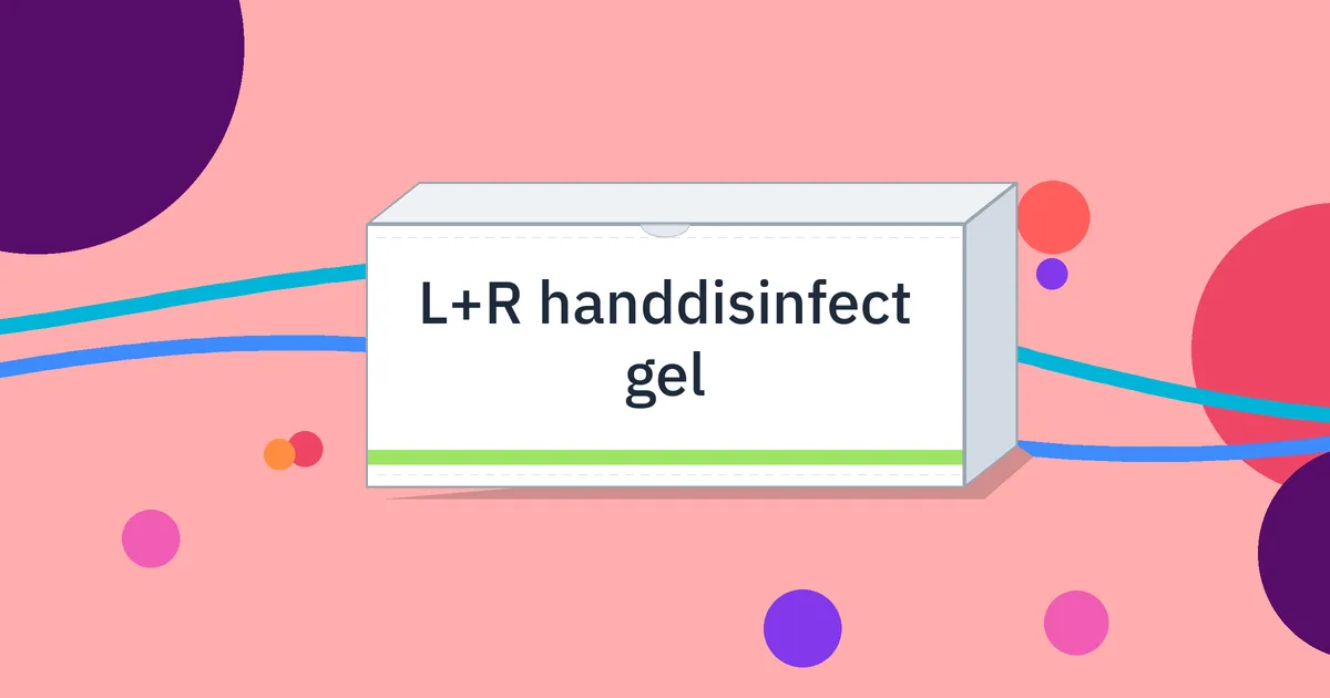 Symbolbild: Packung mit der Aufschrift L+R handdisinfect gel (PZN 12370653) – Verfügbarkeit und Bezug in Apotheken in Frankfurt am Main