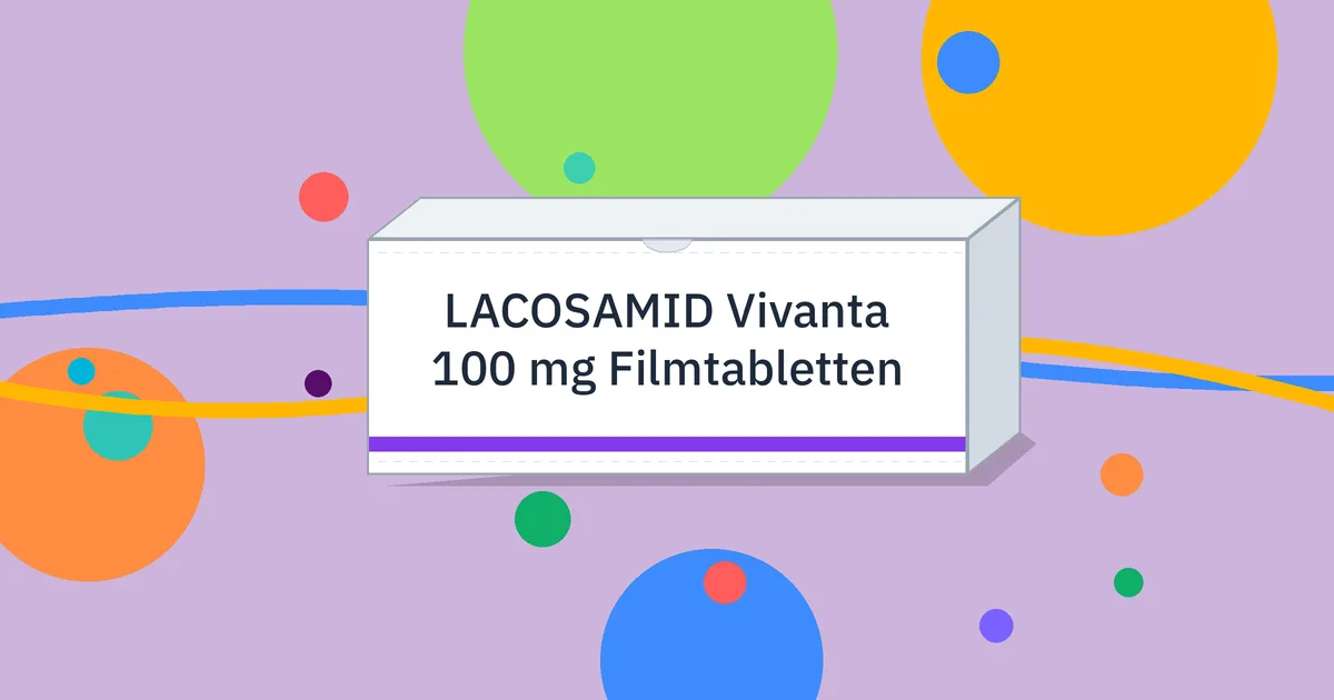 Symbolbild: Packung mit der Aufschrift LACOSAMID Vivanta 100 mg Filmtabletten (PZN 18083937) – Verfügbarkeit und Bezug in Apotheken in Frankfurt am Main