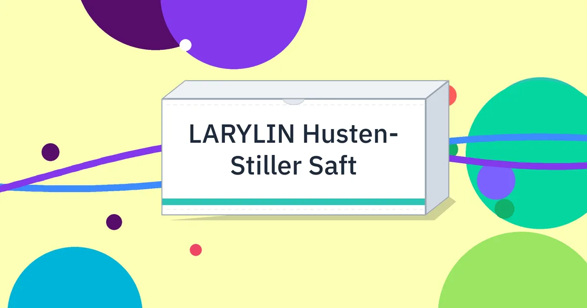 Symbolbild: Packung mit der Aufschrift LARYLIN Husten-Stiller Saft (PZN 04759897) – Verfügbarkeit und Bezug in Apotheken in Frankfurt am Main