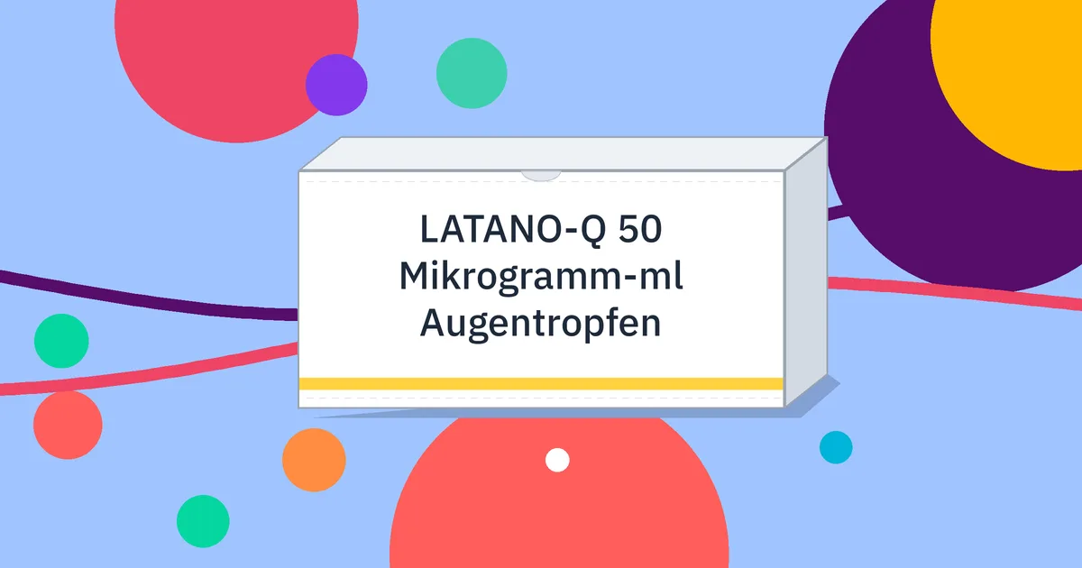 Symbolbild: Packung mit der Aufschrift LATANO-Q 50 Mikrogramm-ml Augentropfen (PZN 14357970) – Verfügbarkeit und Bezug in Apotheken in Frankfurt am Main