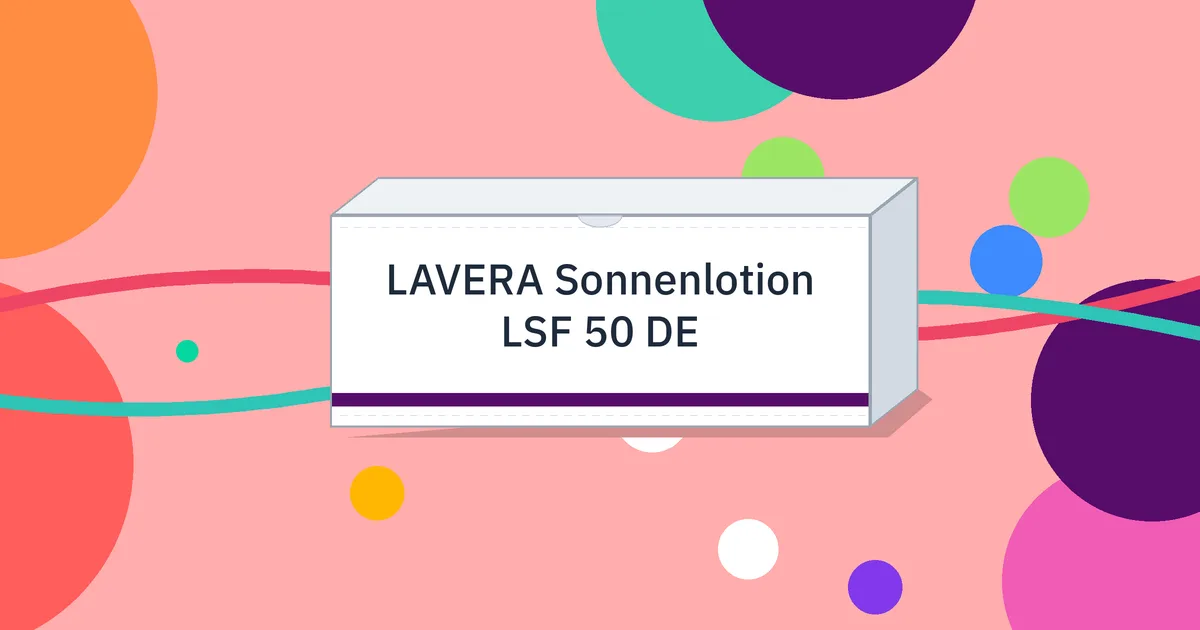 Symbolbild: Packung mit der Aufschrift LAVERA Sonnenlotion LSF 50 DE (PZN 19434327) – Verfügbarkeit und Bezug in Apotheken in Frankfurt am Main