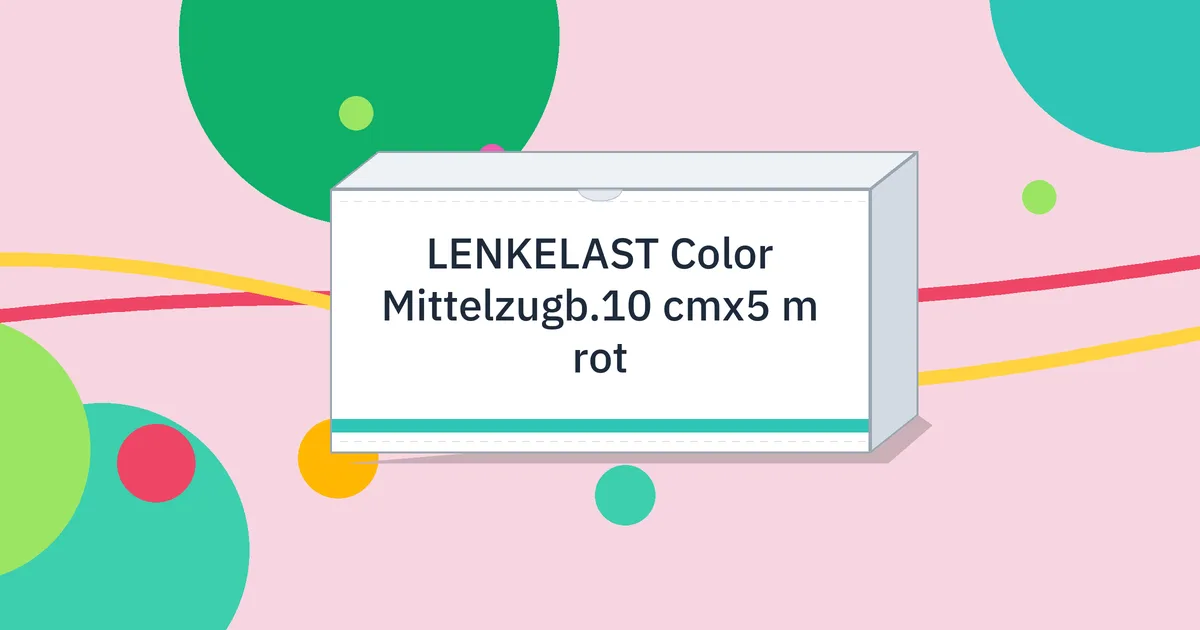 Symbolbild: Packung mit der Aufschrift LENKELAST Color Mittelzugb.10 cmx5 m rot (PZN 01467533) – Verfügbarkeit und Bezug in Apotheken in Frankfurt am Main