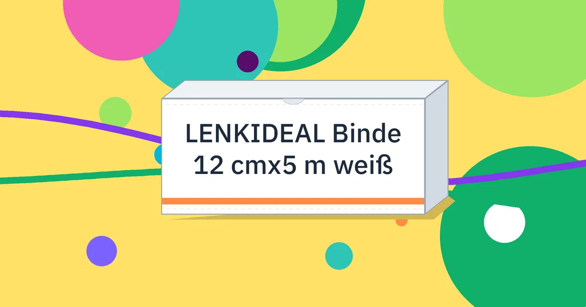 Symbolbild: Packung mit der Aufschrift LENKIDEAL Binde 12 cmx5 m weiß (PZN 12774907) – Verfügbarkeit und Bezug in Apotheken in Frankfurt am Main