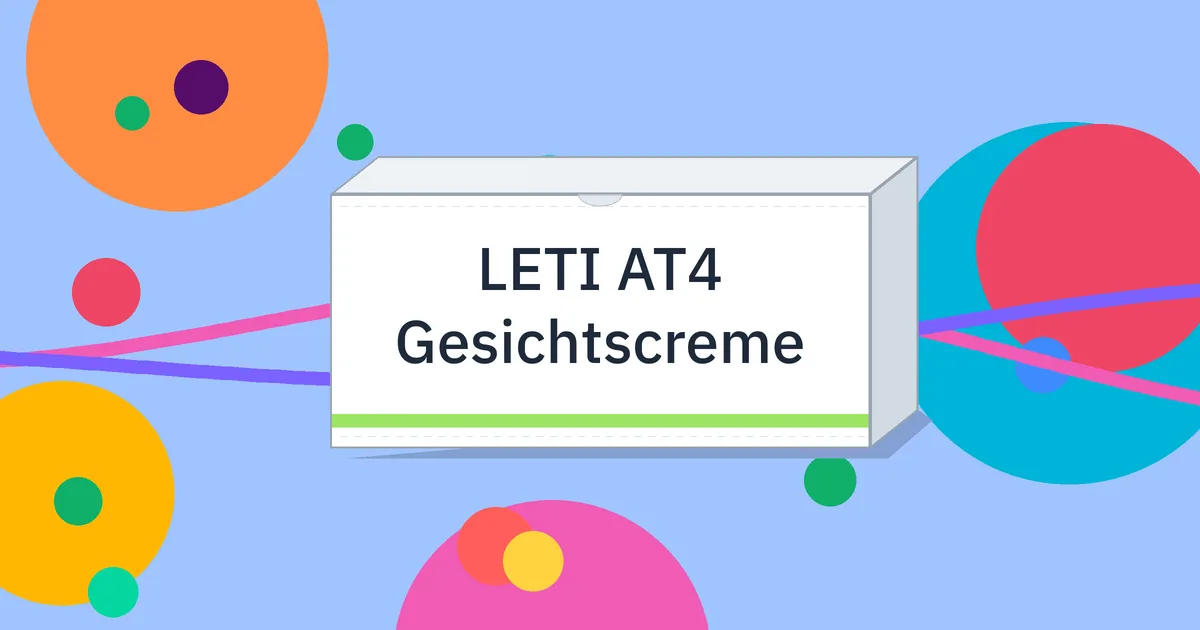 Symbolbild: Packung mit der Aufschrift LETI AT4 Gesichtscreme (PZN 10942849) – Verfügbarkeit und Bezug in Apotheken in Frankfurt am Main