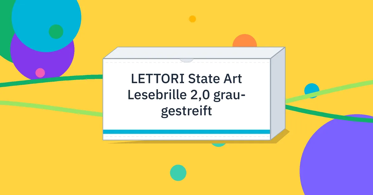 Symbolbild: Packung mit der Aufschrift LETTORI State Art Lesebrille 2,0 grau-gestreift (PZN 11056481) – Verfügbarkeit und Bezug in Apotheken in Frankfurt am Main