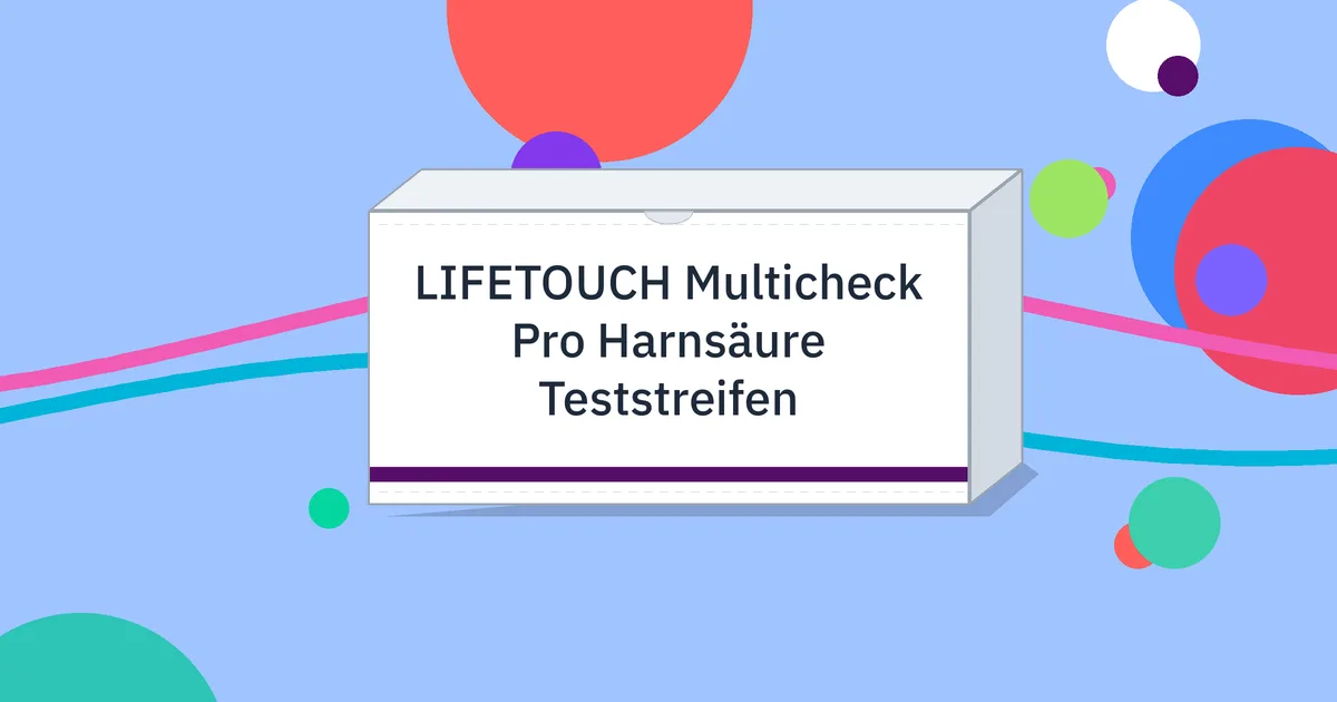 Symbolbild: Packung mit der Aufschrift LIFETOUCH Multicheck Pro Harnsäure Teststreifen (PZN 12433282) – Verfügbarkeit und Bezug in Apotheken in Frankfurt am Main