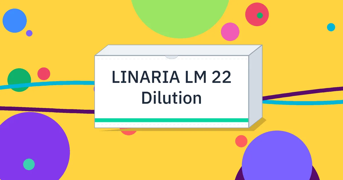 Symbolbild: Packung mit der Aufschrift LINARIA LM 22 Dilution (PZN 13529297) – Verfügbarkeit und Bezug in Apotheken in Frankfurt am Main