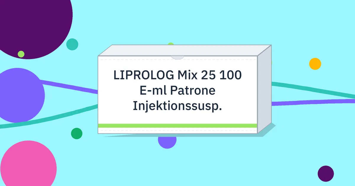 Symbolbild: Packung mit der Aufschrift LIPROLOG Mix 25 100 E-ml Patrone Injektionssusp. (PZN 01043158) – Verfügbarkeit und Bezug in Apotheken in Frankfurt am Main
