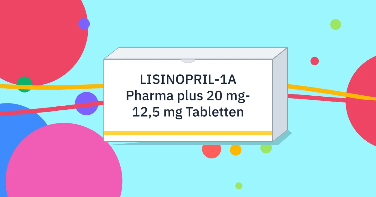 Symbolbild: Packung mit der Aufschrift LISINOPRIL-1A Pharma plus 20 mg-12,5 mg Tabletten (PZN 01488127) – Verfügbarkeit und Bezug in Apotheken in Frankfurt am Main