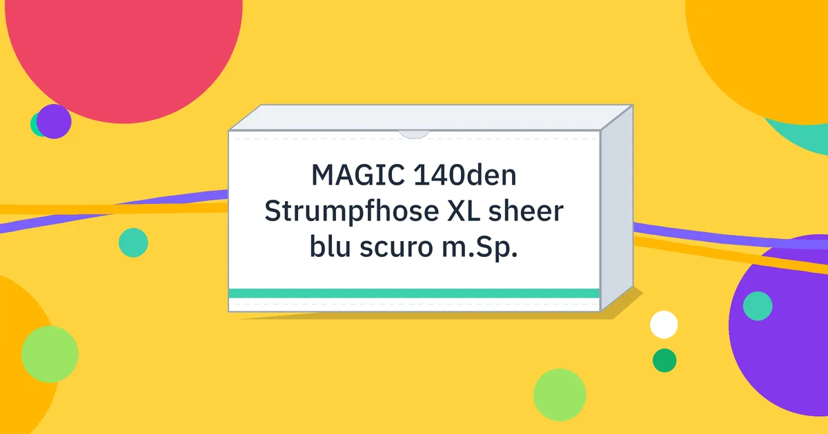 Symbolbild: Packung mit der Aufschrift MAGIC 140den Strumpfhose XL sheer blu scuro m.Sp. (PZN 16181937) – Verfügbarkeit und Bezug in Apotheken in Frankfurt am Main