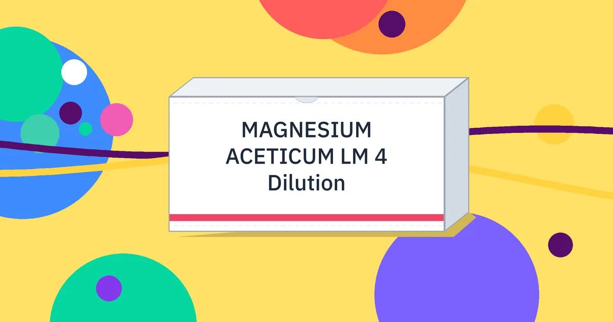 Symbolbild: Packung mit der Aufschrift MAGNESIUM ACETICUM LM 4 Dilution (PZN 12935546) – Verfügbarkeit und Bezug in Apotheken in Frankfurt am Main