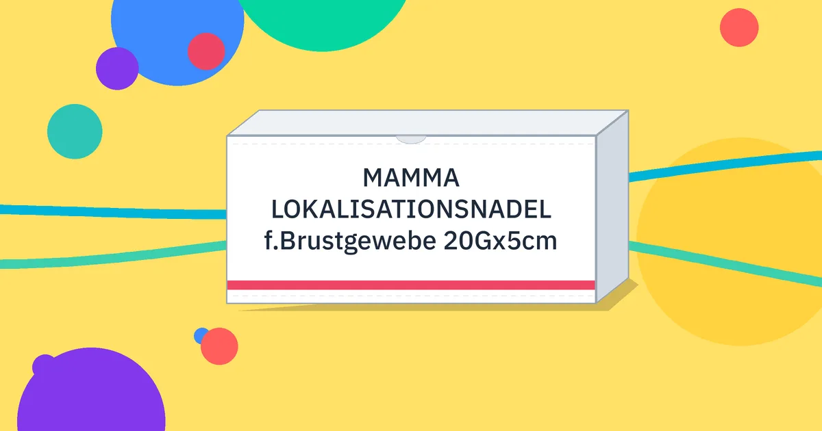 Symbolbild: Packung mit der Aufschrift MAMMA LOKALISATIONSNADEL f.Brustgewebe 20Gx5cm (PZN 00285304) – Verfügbarkeit und Bezug in Apotheken in Frankfurt am Main