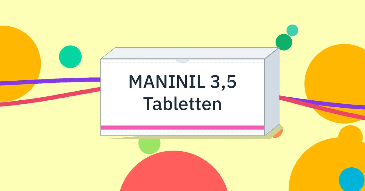 Symbolbild: Packung mit der Aufschrift MANINIL 3,5 Tabletten (PZN 12147671) – Verfügbarkeit und Bezug in Apotheken in Frankfurt am Main