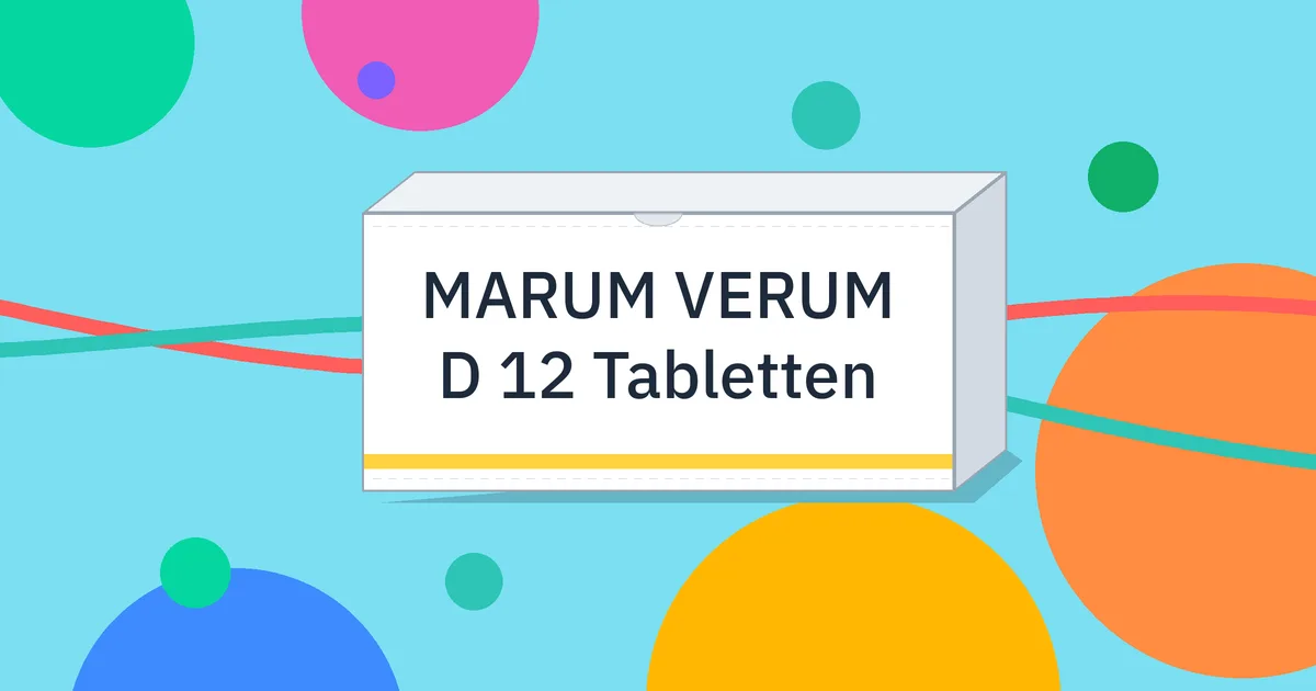Symbolbild: Packung mit der Aufschrift MARUM VERUM D 12 Tabletten (PZN 07173778) – Verfügbarkeit und Bezug in Apotheken in Frankfurt am Main