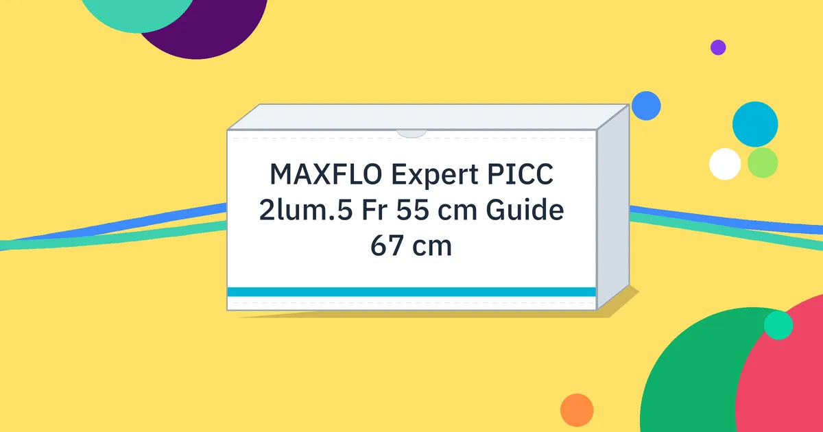 Symbolbild: Packung mit der Aufschrift MAXFLO Expert PICC 2lum.5 Fr 55 cm Guide 67 cm (PZN 15209562) – Verfügbarkeit und Bezug in Apotheken in Frankfurt am Main